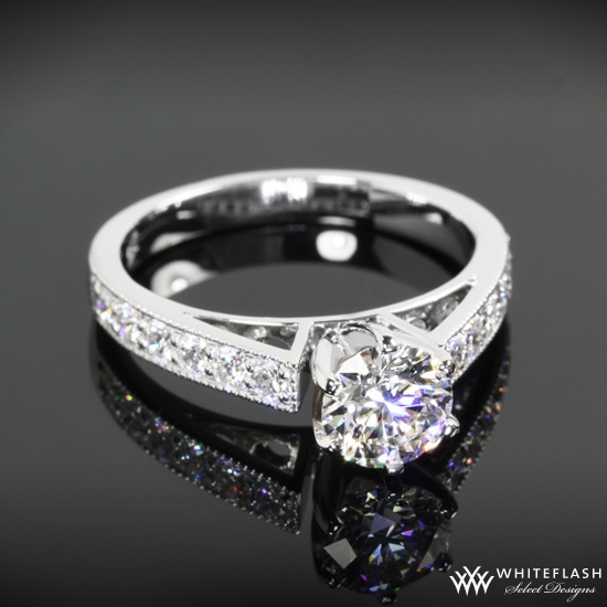 Bead Set Cathedral Engagement Ring | 12701