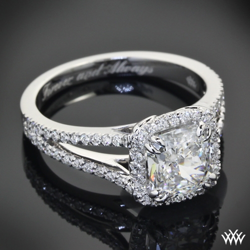 Custom 14k White Gold Diamond Engagement Ring | 28901