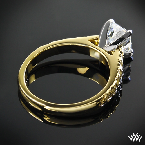 Engraved Cathedral Solitaire Engagement Ring | 24002