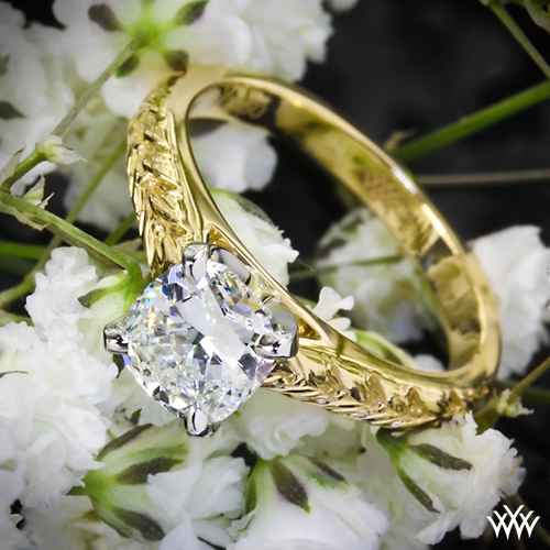 Engraved Cathedral Solitaire Engagement Ring | 24002