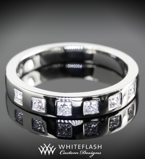 Flush Set Princess Wedding Band | 13304