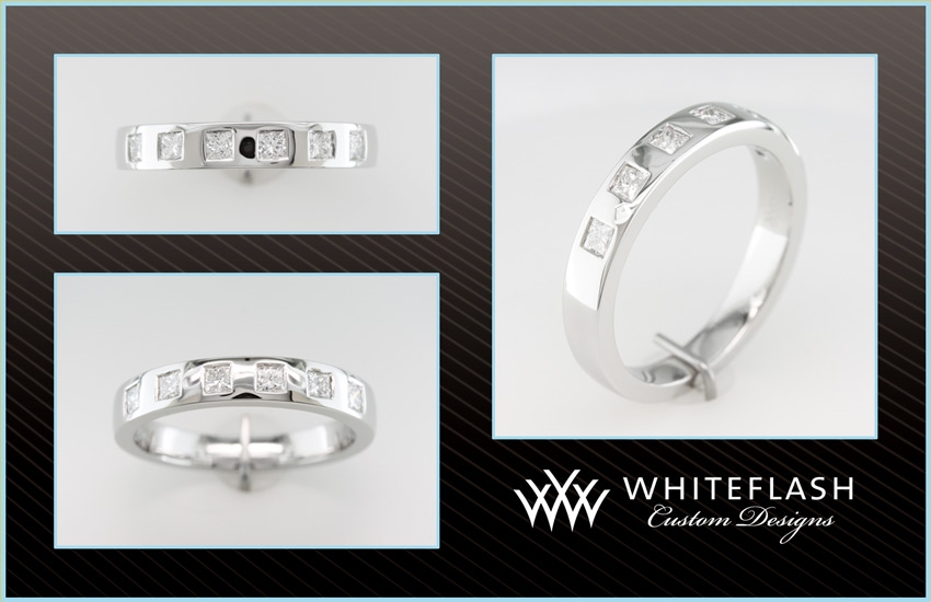 Flush Set Princess Wedding Band | 13304