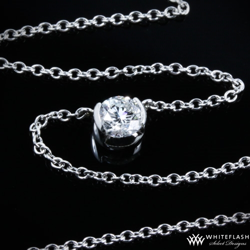 Half Bezel Solitaire Diamond Pendant | 13905