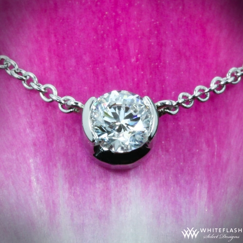 Half Bezel Solitaire Diamond Pendant | 13905