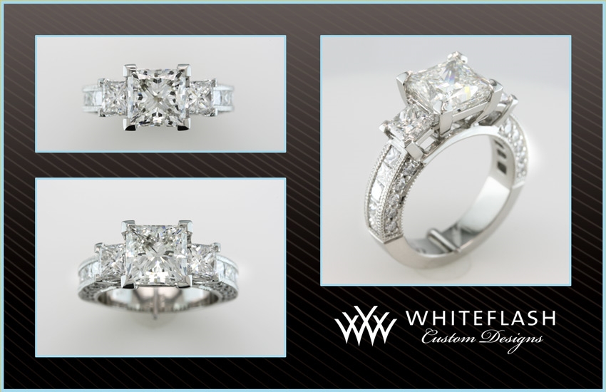 Princess Channel Set Diamond Engagement Ring | 8203