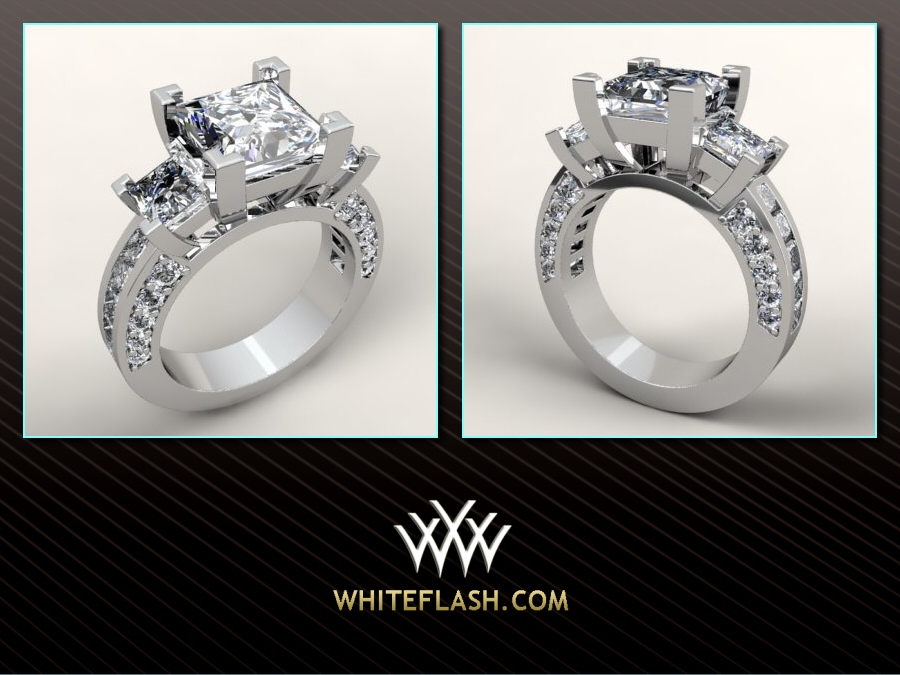 Princess Channel Set Diamond Engagement Ring | 8203