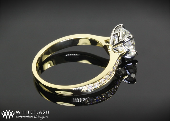 Sleek Line Pave Diamond Engagement Ring | 7001