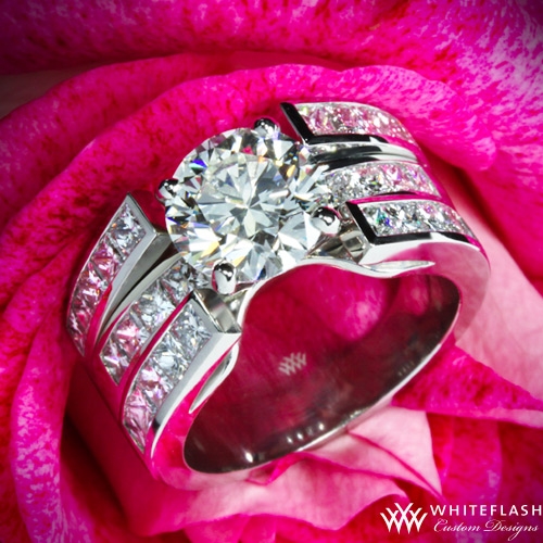 Three Row Channel Set Engagement Ring | 14201