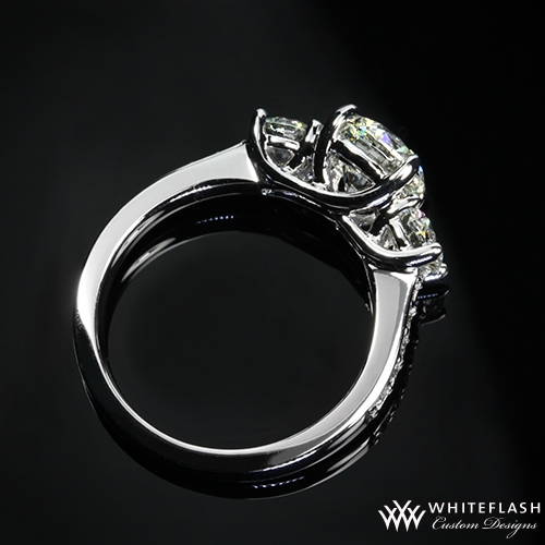 Three Stone Claw Prong Engagement Ring | 9403