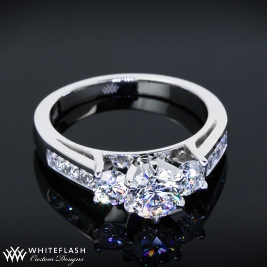 Three Stone Round Brilliant Channel Set Engagement Ring | 7203