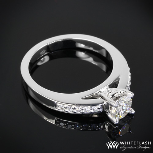 White Gold Flush Fit Diamond Engagement Ring | 17401