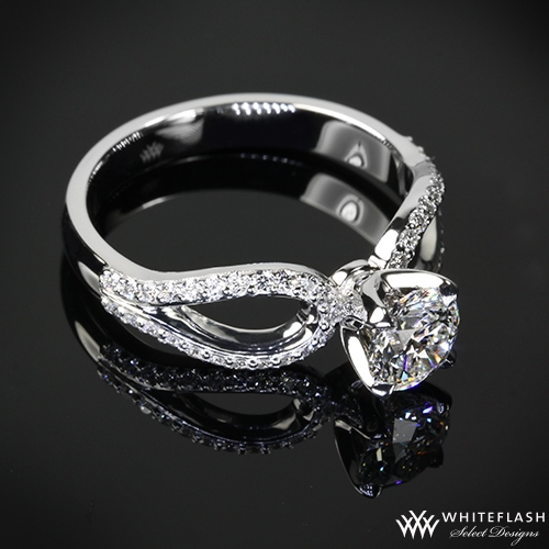 White Gold Infinity Diamond Engagement Ring | 18601