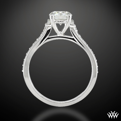 Platinum Cathedral Pave Diamond Engagment Ring | 138