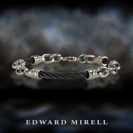 Signature Black Titanium Cable Bracelet By Edward... | 798