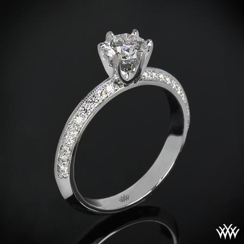 Knife Edge Pave Diamond Engagement Ring | 712