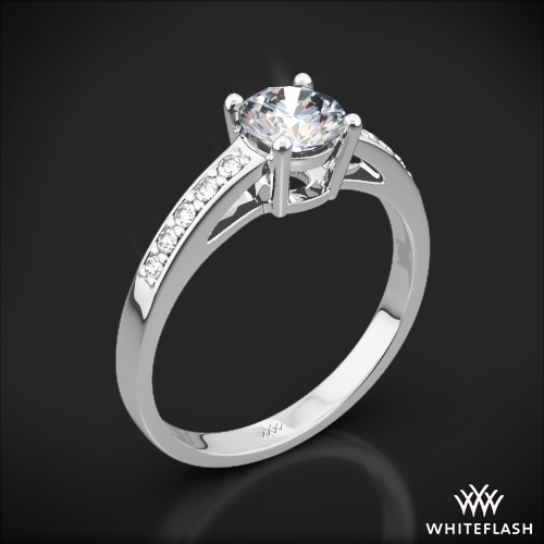 Rounded Open Cathedral Diamond Engagement Ring | 625
