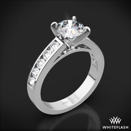 Cathedral Channel Set Diamond Engagement Ring | 1223