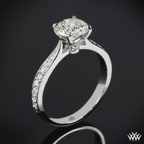 Legato Sleek Line Pave Diamond Engagement Ring | 1120