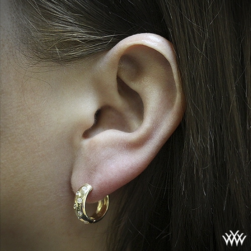 'Scattered Huggie' Diamond Earrings | 1097
