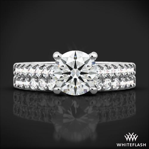"Petite Open Cathedral" Diamond Wedding Set | 1628