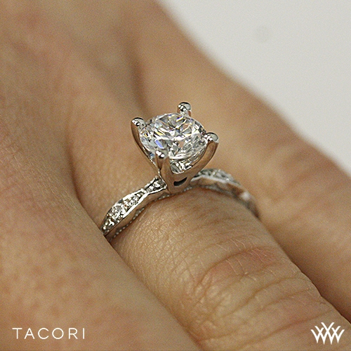 Tacori 46 2 RD Sculpted Crescent Almond Crescent Diamond Engagement ...