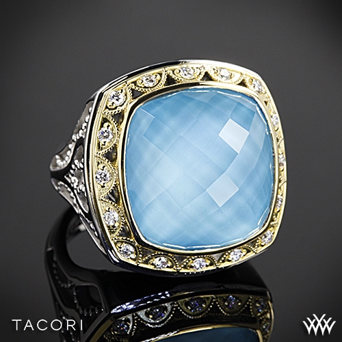Tacori Barbados Blue Clear Quartz over Neolite Turquoise Ring | 2910