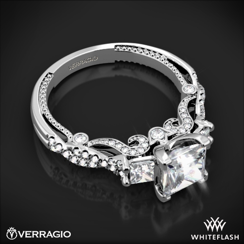 Verragio INS 7074P Beaded Braid Princess 3 Stone ... | 2870