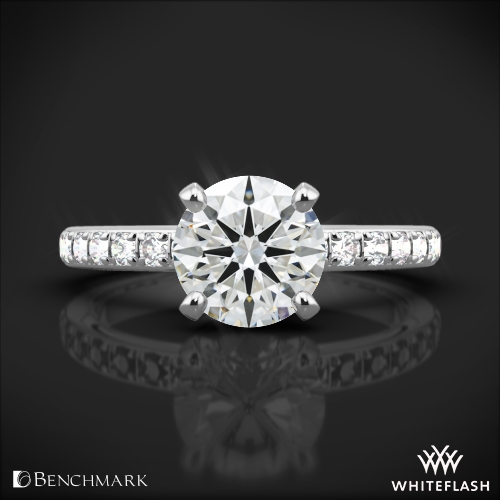 Benchmark Large Pave Diamond Engagement Ring - Wh... | 5096