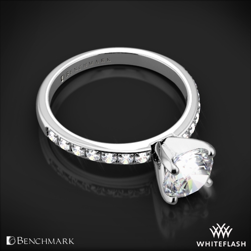 Benchmark Large Pave Diamond Engagement Ring - Wh... | 3640