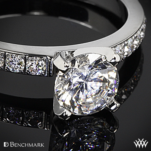 Benchmark Large Pave Diamond Engagement Ring - Wh... | 5096