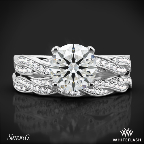 Simon G. MR1498-D Delicate Diamond Wedding Set | 3431