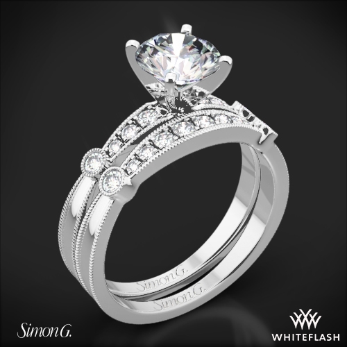 Simon G. MR1546-D Delicate Diamond Wedding Set | 3504