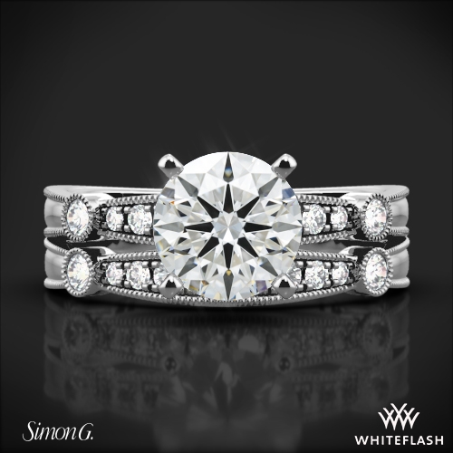 Simon G. MR1546-D Delicate Diamond Wedding Set | 3504