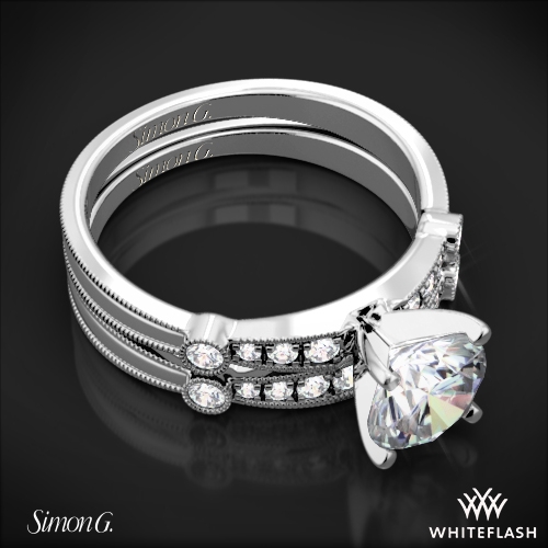 Simon G. MR1546-D Delicate Diamond Wedding Set | 3504