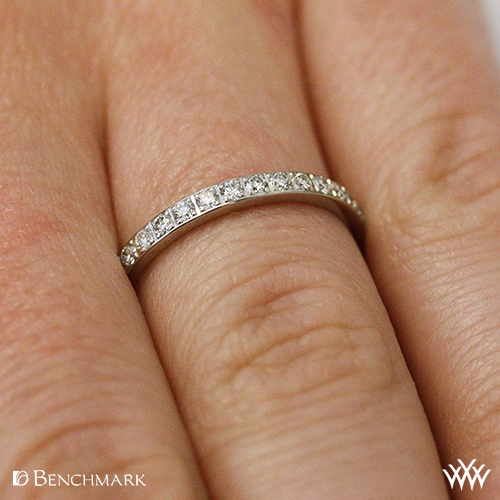 Benchmark Large Pave Diamond Wedding Ring - White... | 3641