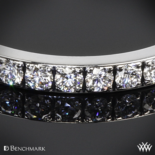 Benchmark Large Pave Diamond Wedding Ring - White... | 3641