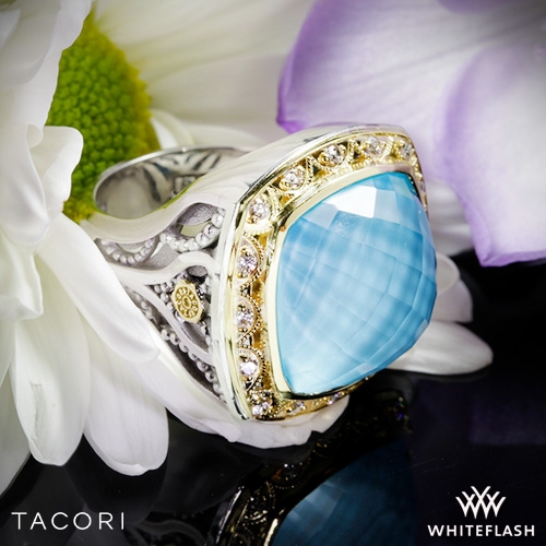 Tacori Barbados Blue Clear Quartz over Neolite Turquoise Ring | 2910