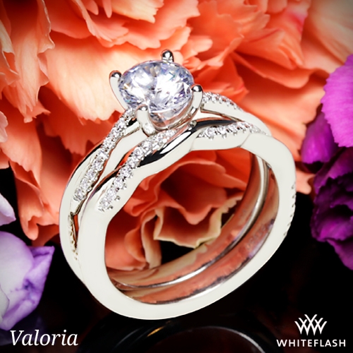 Valoria Flora Twist Diamond Wedding Set | 6265