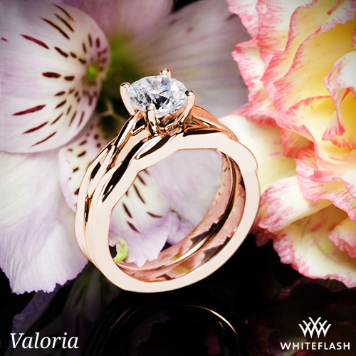 Valoria Flora Twist Solitaire Wedding Set | 6253
