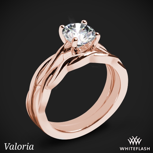 Valoria Flora Twist Solitaire Wedding Set | 6253