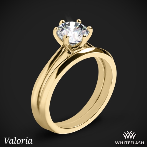 Valoria Petite Six Prong Solitaire Wedding Set | 6210