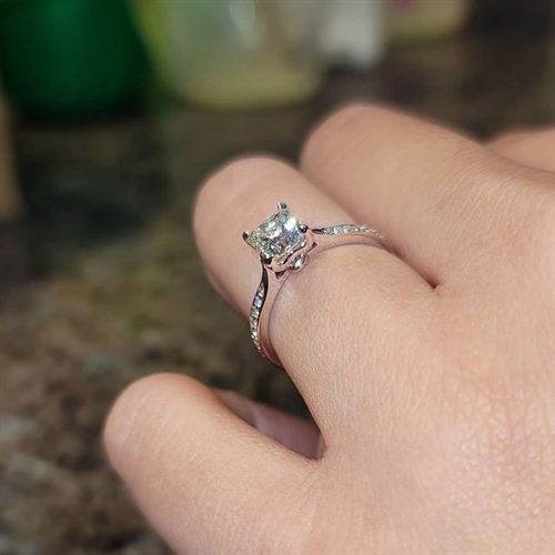 Legato Sleek Line Pave Diamond Engagement Ring | 4592