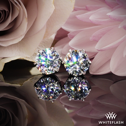 6 Prong Crown Earring Settings | 6824