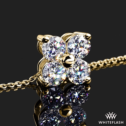 Four Stone Clover Diamond Pendant | 8045