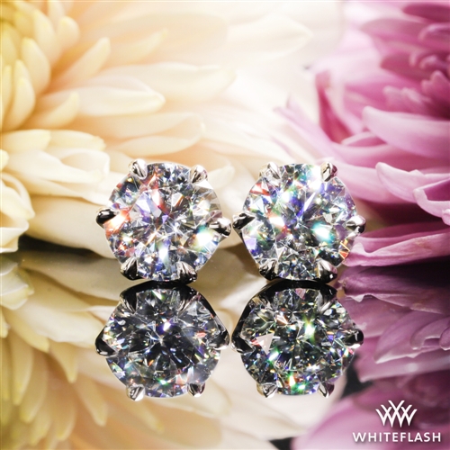 6 Prong Crown Earring Settings | 6824